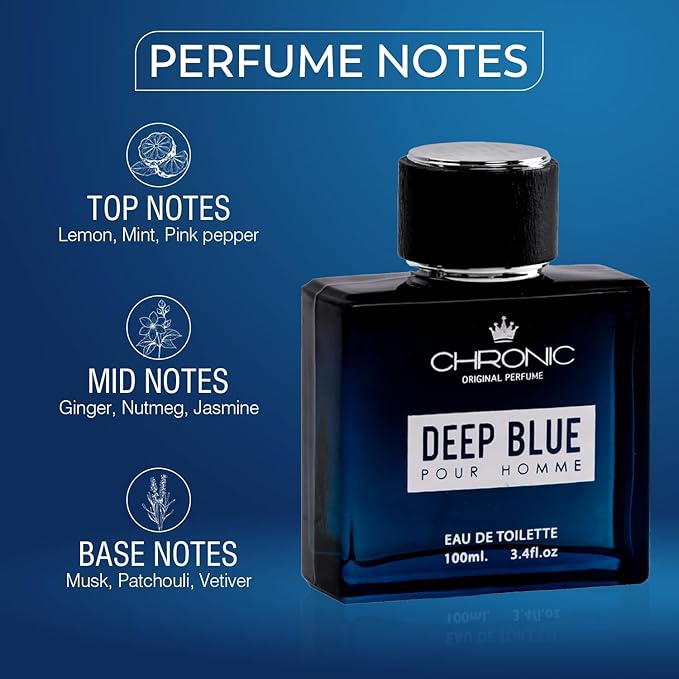 Chronic Deep Blue Eau de Toilette for Men – 100ml – Coral Perfumes